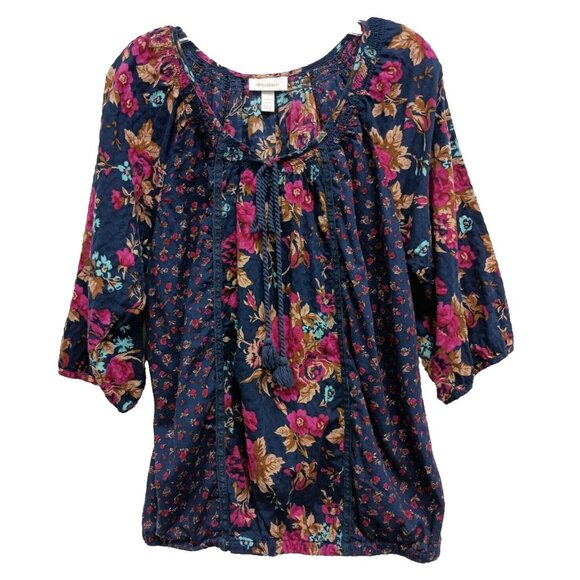 dressbarn | Tops | Dressbarn Womens Floral Blouse Top Size 416 Blue ...